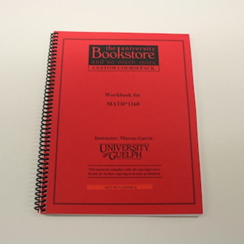 University of Guelph Bookstore - WORKBOOK FOR MATH*1160
