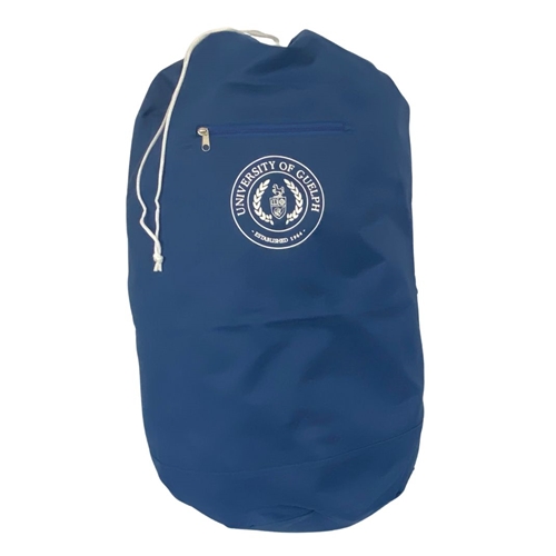 University of Guelph Bookstore - Navy Circle Crest Laundry Bag Backpack