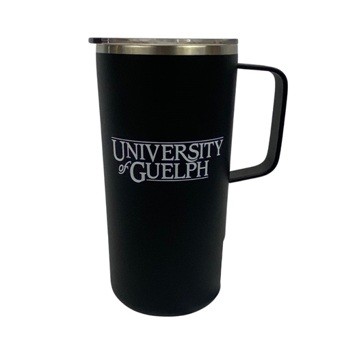University of Guelph Bookstore - Black 20 OZ Identifier Travel Mug With Lid