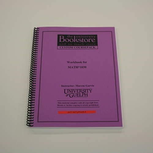 University of Guelph Bookstore - WORKBOOK FOR MATH*1030